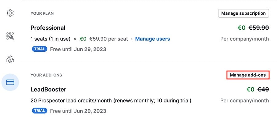 Paying for the LeadBooster add-on and Prospector lead credits. - Knowledge Base | Pipedrive